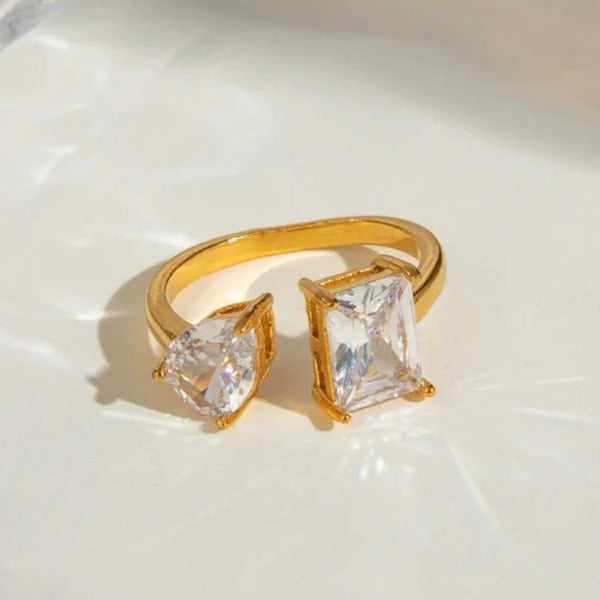 Toi et Moi Ring – 18K Gold-Plated Stainless Steel | Qarinah